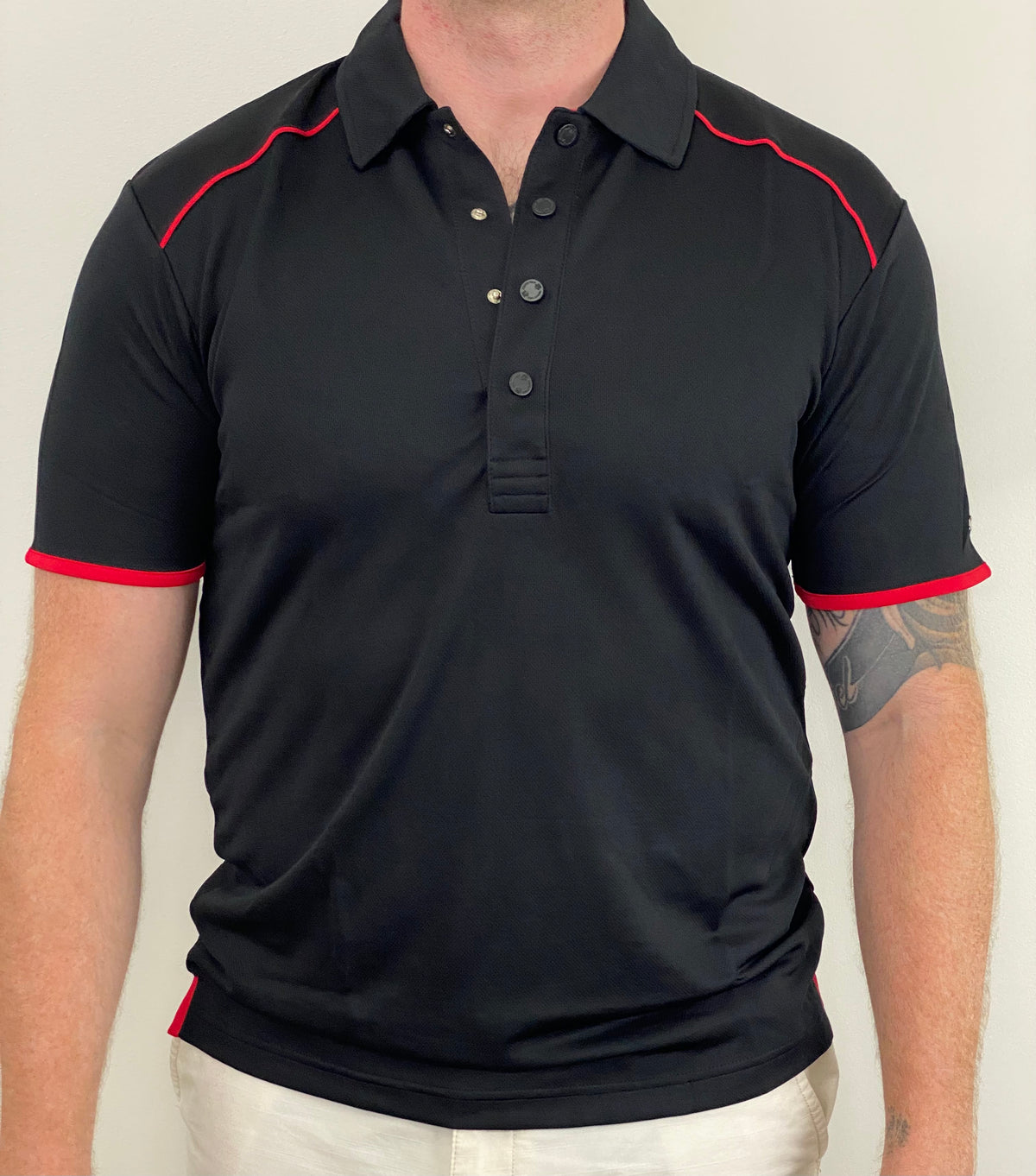 EasyOn EasyOff Black/Red Polo (Men) | Easy On Easy Off | Highest Rated ...